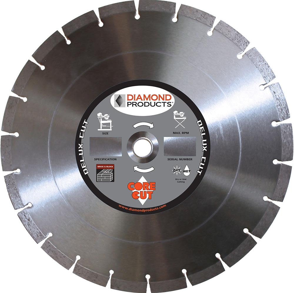 Diamond Products 14 In. x .125 x 1 In. Delux-Cut Masonry Blade 20888 ...