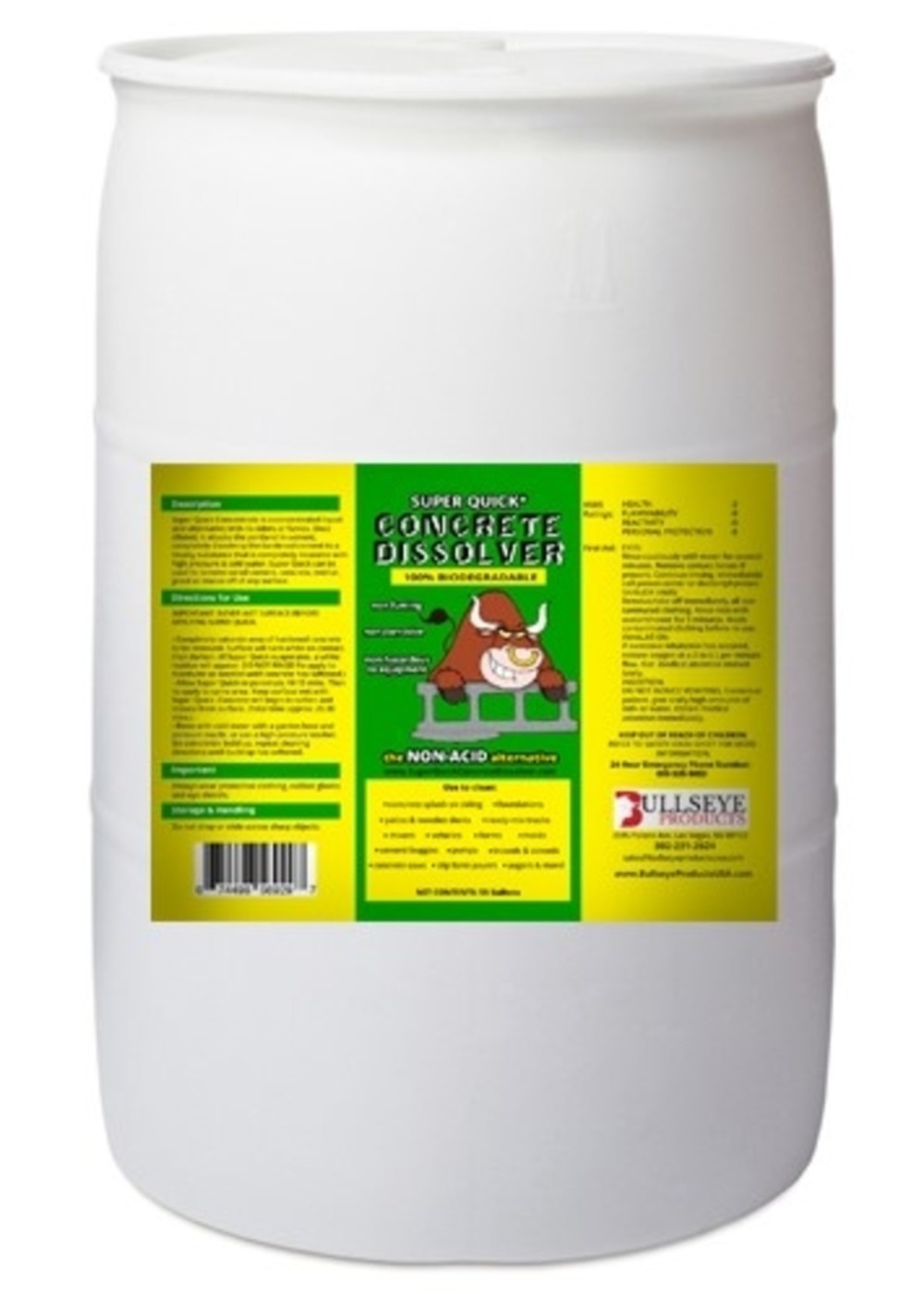 Bullseye Products Super Quick Concrete Dissolver 55 Gallon SC1010-DR ...