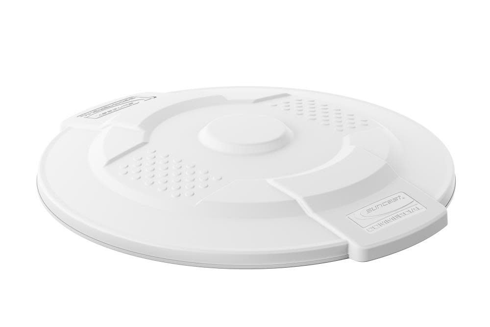 Suncast Plastic Utility Trash Lid - 20 Gallon White TCU20LIDWD - Acme Tools