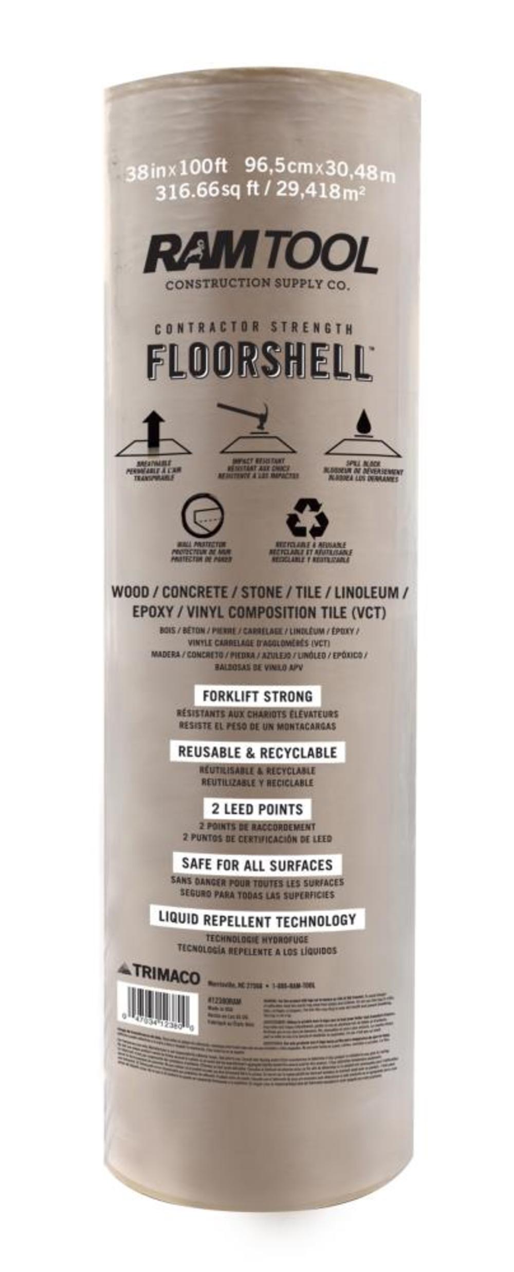 Trimaco 38 in. x 100 ft. FloorShell Heavy Duty Surface Protector 12380 ...