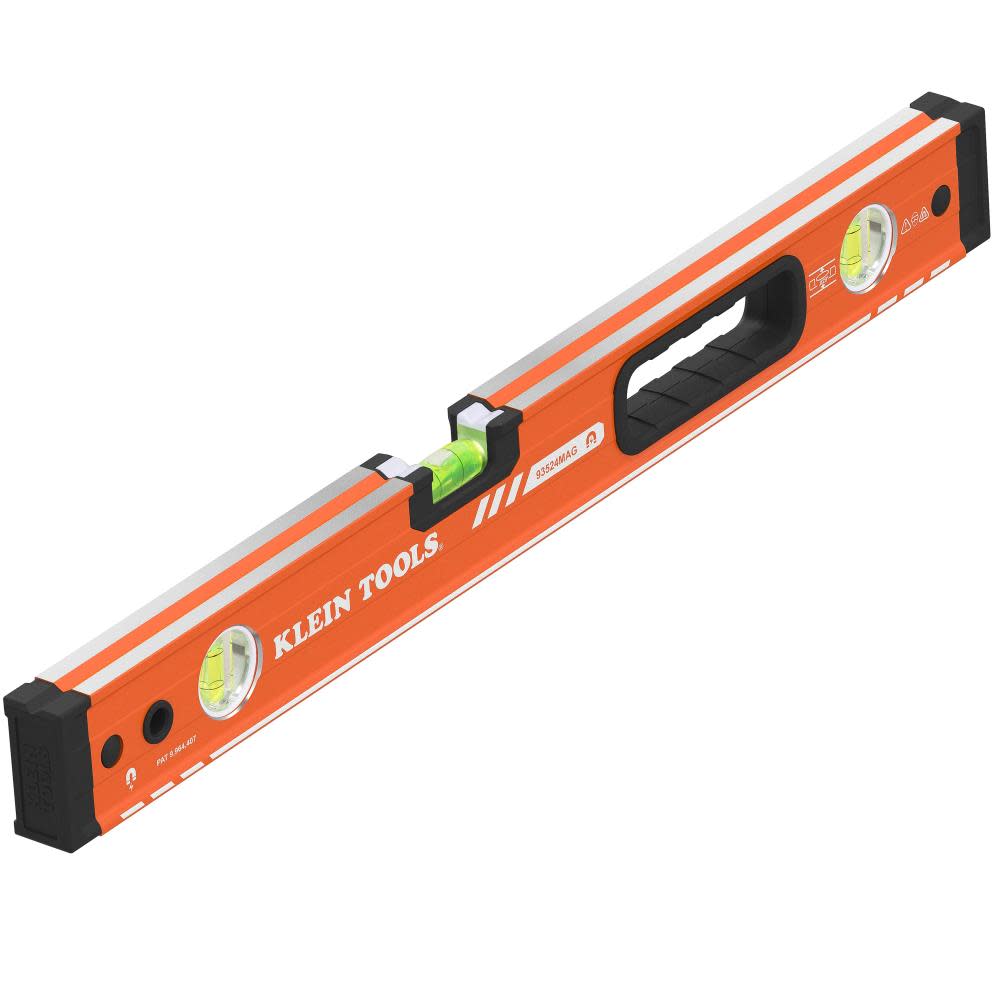 Klein Tools 3-Vial Magnetic Box Beam Level, 24-Inch 93524MAG - Acme Tools