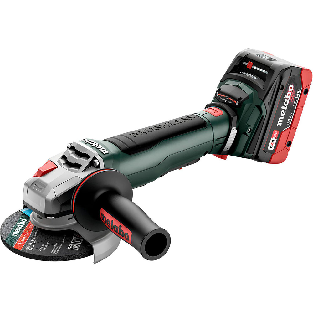 Metabo WPB 18 LT BL 11-125 Quick 5.5Kit 4 1/2 / 5 Braking Angle Grinder Kit 613059520 - Acme Tools