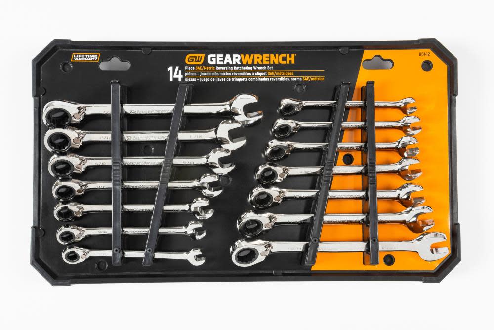 GEARWRENCH Ratcheting Combination SAE/Metric Wrench Set 14pc 85142 ...