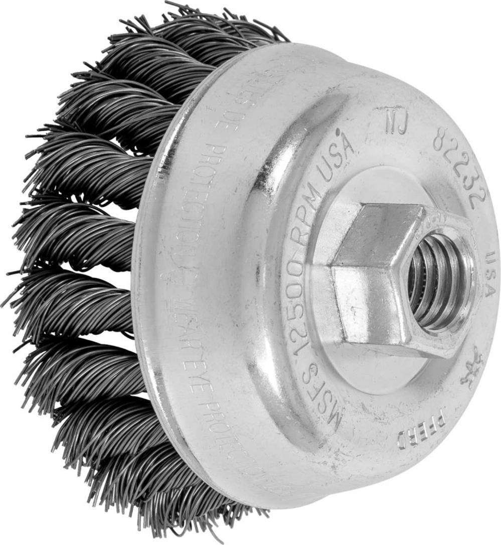 Pferd 3 1/2in Knot Wire Cup Brush .020 CS Wire 5/8 11 Thread 82232P ...