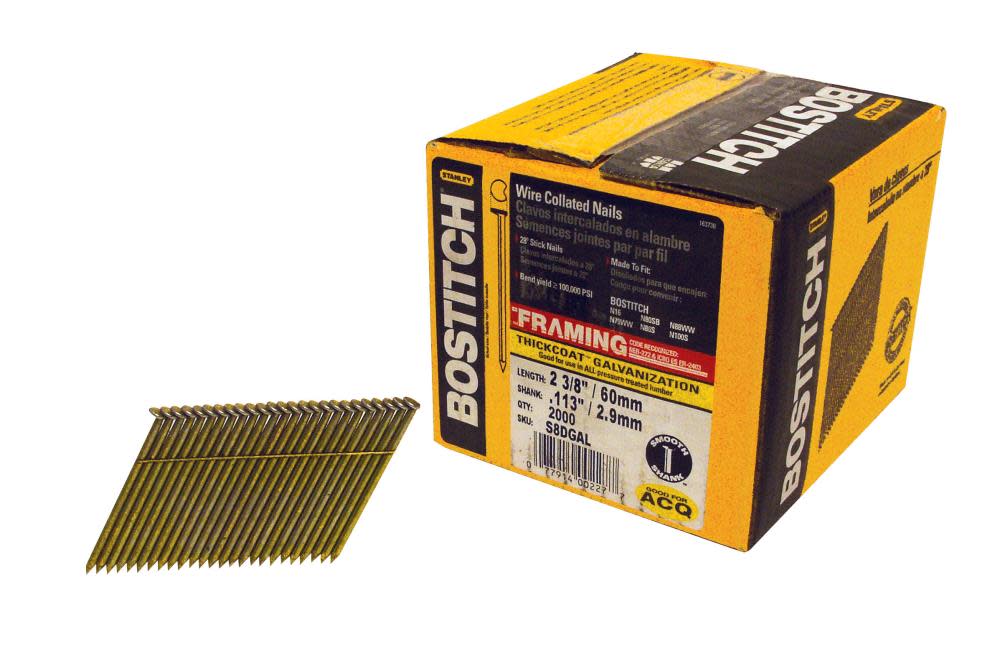 Bostitch 2-3/8 In. x .113 Galvanized Smooth Shank 28 Wire Weld Framing ...