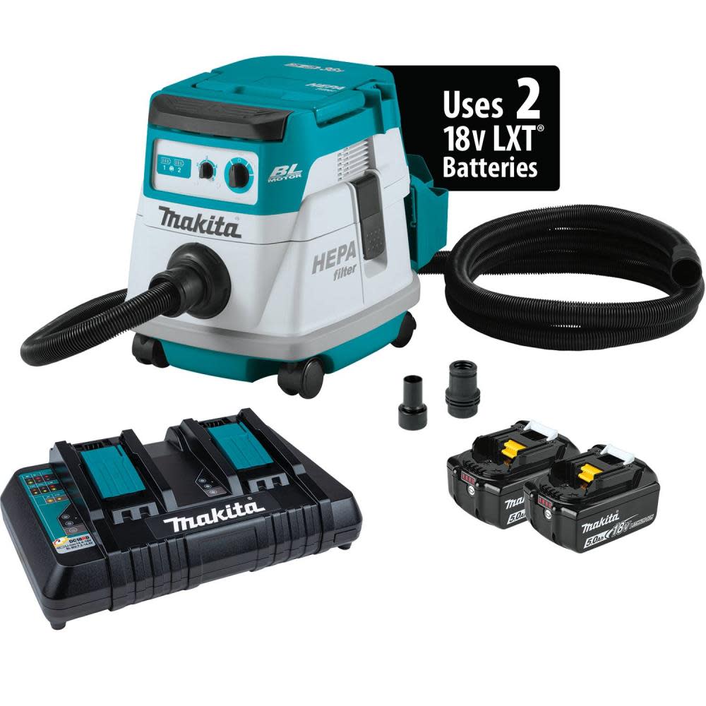 Makita 18V X2 (36V) LXT 2.1 Gallon HEPA Filter Dry Dust Extractor Kit ...