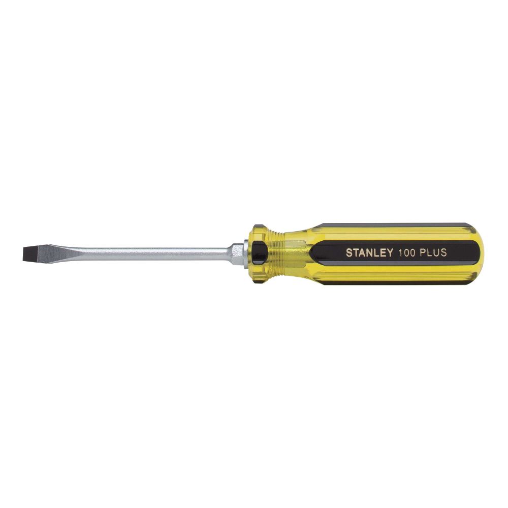 Stanley 100 PLUS Screwdriver Standard Slotted Tip 1/4 in x 4 in 66-164 ...