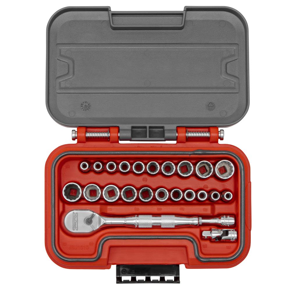 Proto Socket Set 1/4 DR 24pc SAE & MM 12pt AERO J47324AS from PROTO ...