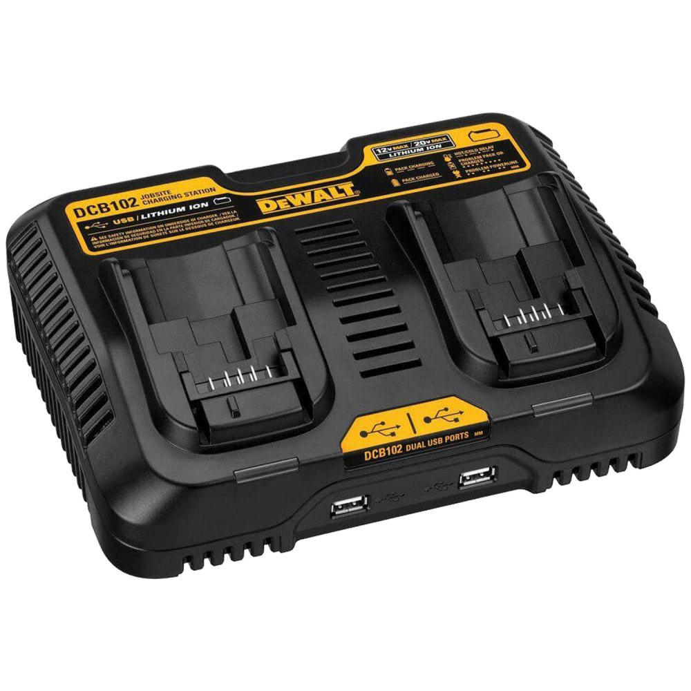 DEWALT 12-20V MAX DUAL PORT FAST CHARGER DCB102 - Acme Tools