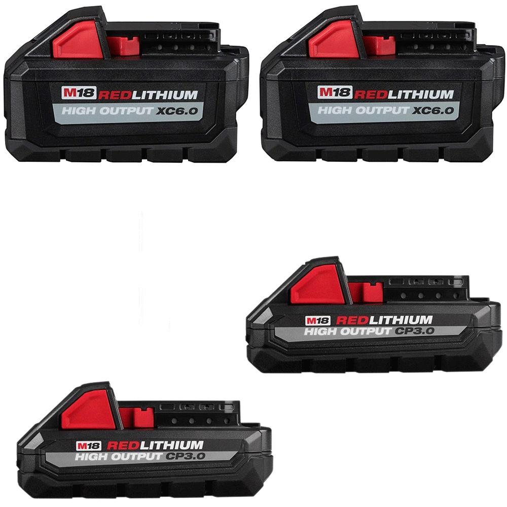 Milwaukee M18 REDLITHIUM CP3.0 Battery & XC6.0 Battery Pack Bundle ...