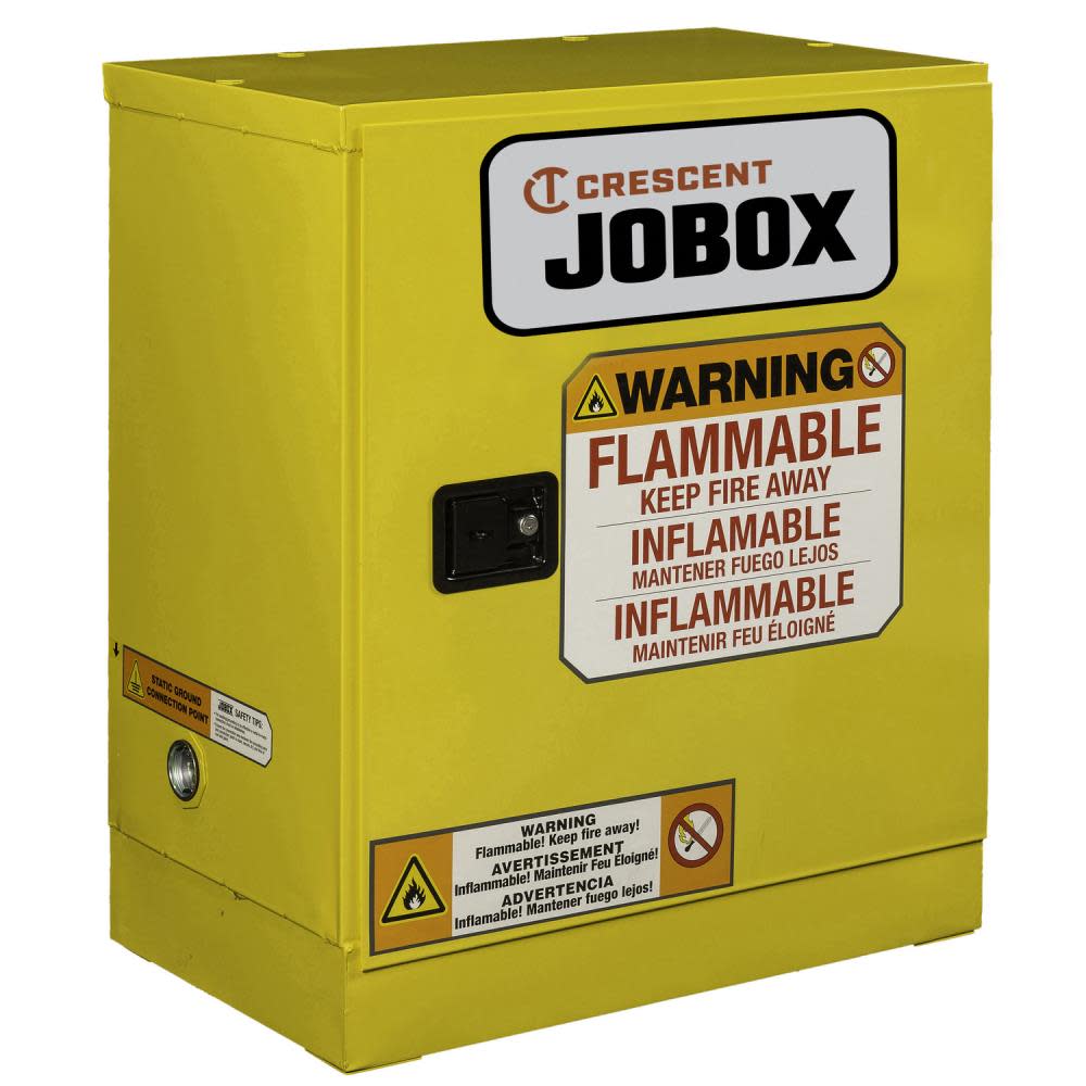 Crescent JOBOX 12 Gallon Flammable Manual Close Safety Cabinet - Yellow ...