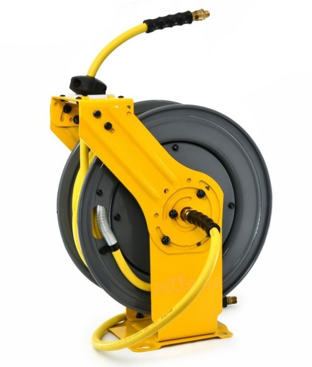 BluBird OilShield 100 Ft. All-In-One Heavy-Duty Air Hose Reel Assembly ...
