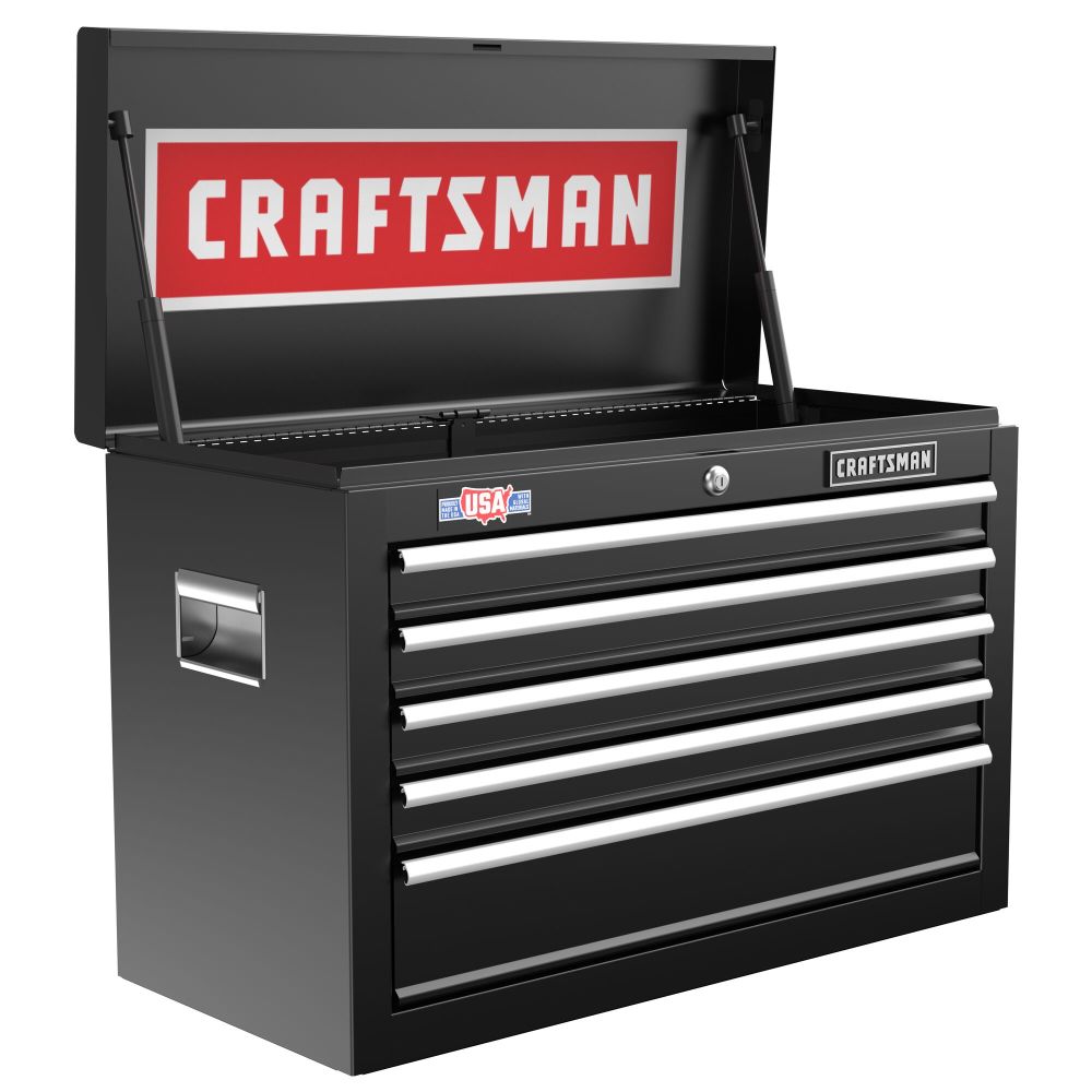 CRAFTSMAN S1000 Series 5-Drawer Chest, Black CMST22656BK - Acme Tools
