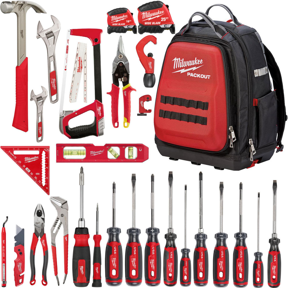 Milwaukee Standard Mechanical Contractor Apprentice Hand Tool Kit ...