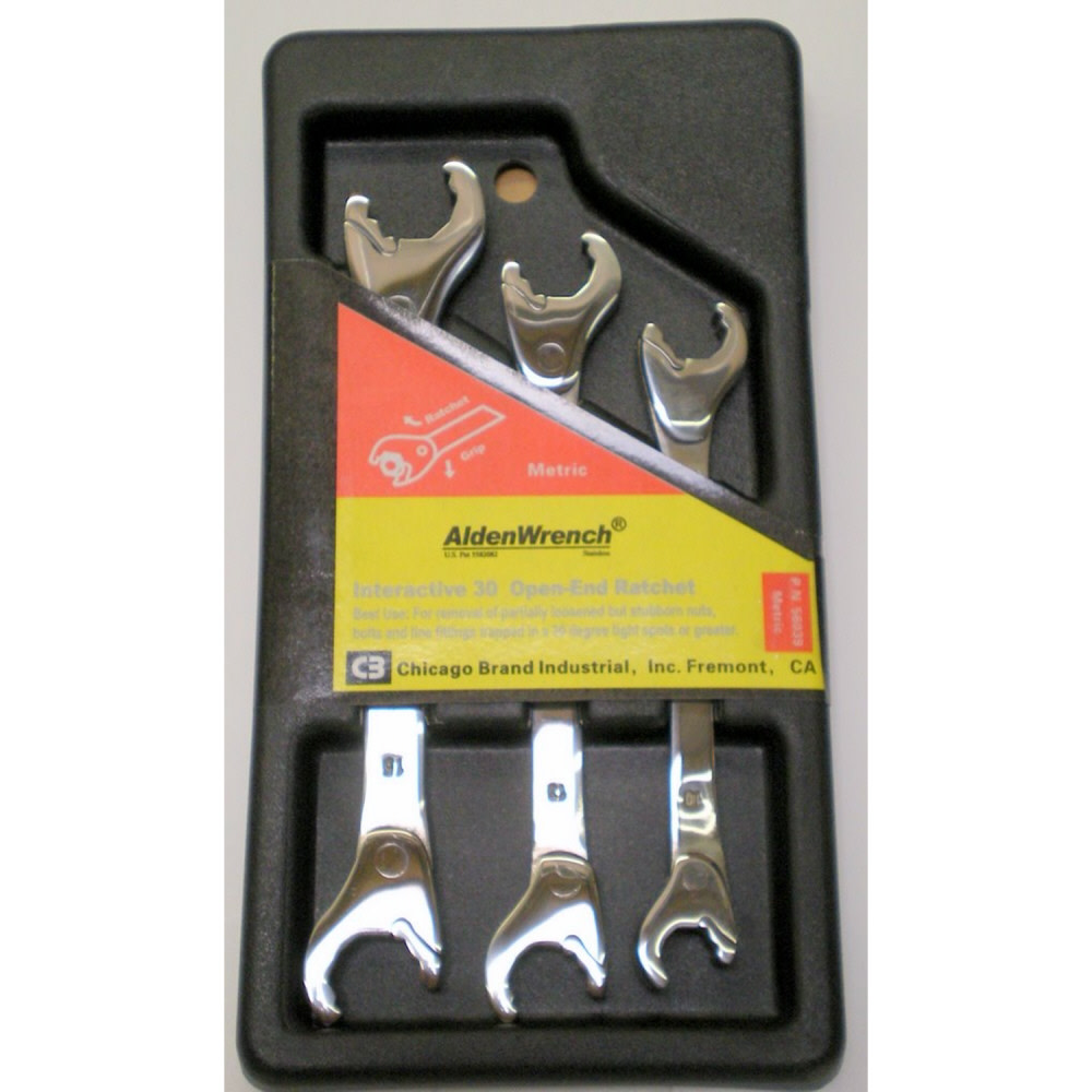 Chicago Brand 3pc Metric Open-End Ratchet Wrench 56039 - Acme Tools