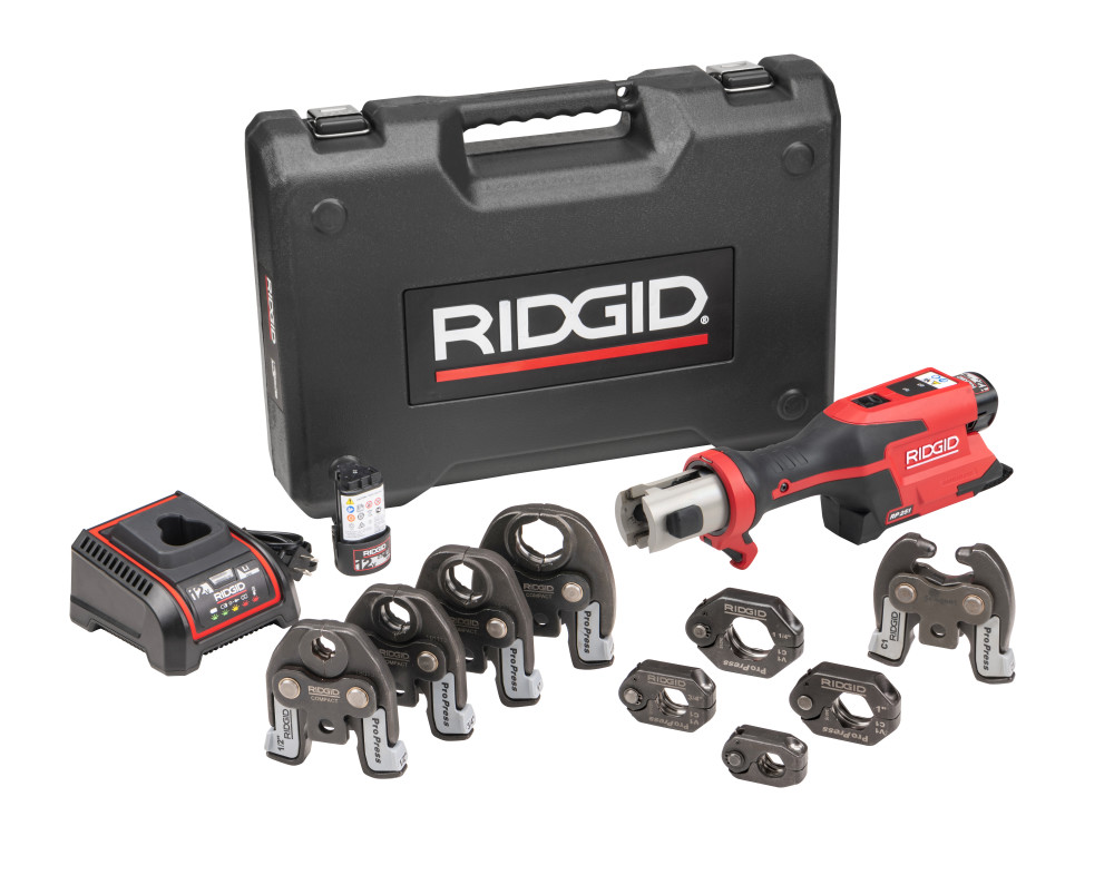 Ridgid RP 251 Press Tool Battery Kit with ProPress Rings & Jaws (1/2 ...