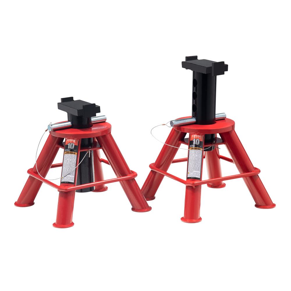 Sunex 10 Ton Low Height Pin Type Jack Stands (Pair) 1210 - Acme Tools