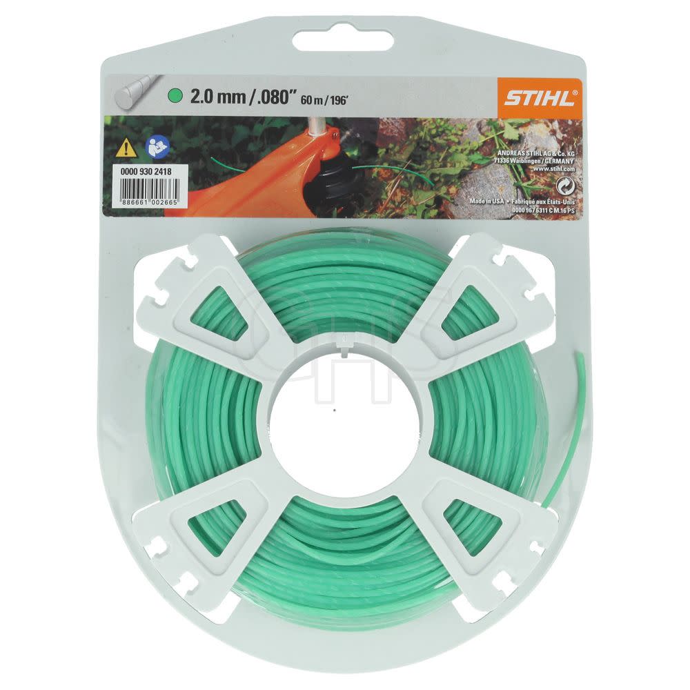 Stihl 0.08in Diameter x 200' Green Polymer Trimmer Line 0000 930 2418 ...