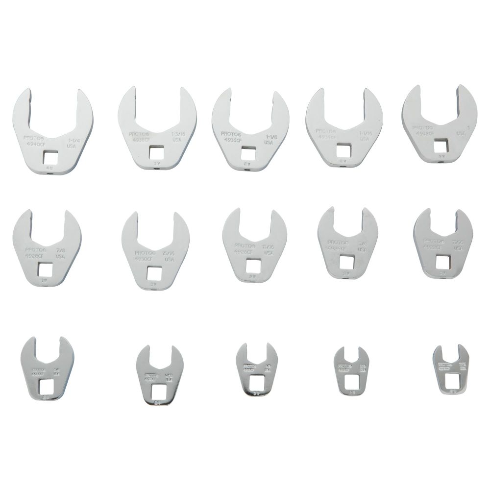 Proto 3/8 in Drive Crowfoot Wrench Set 15pc J49003CF - Acme Tools