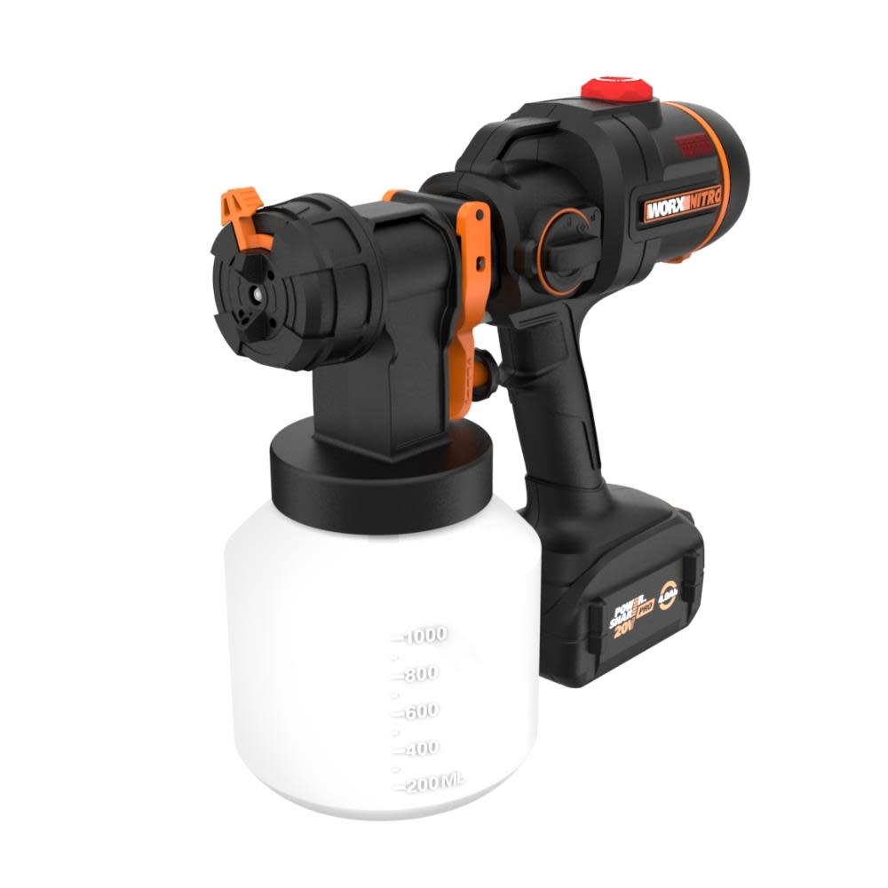 Worx Nitro 20V Cordless Paint Sprayer Kit with Brushless Motor WX020L ...