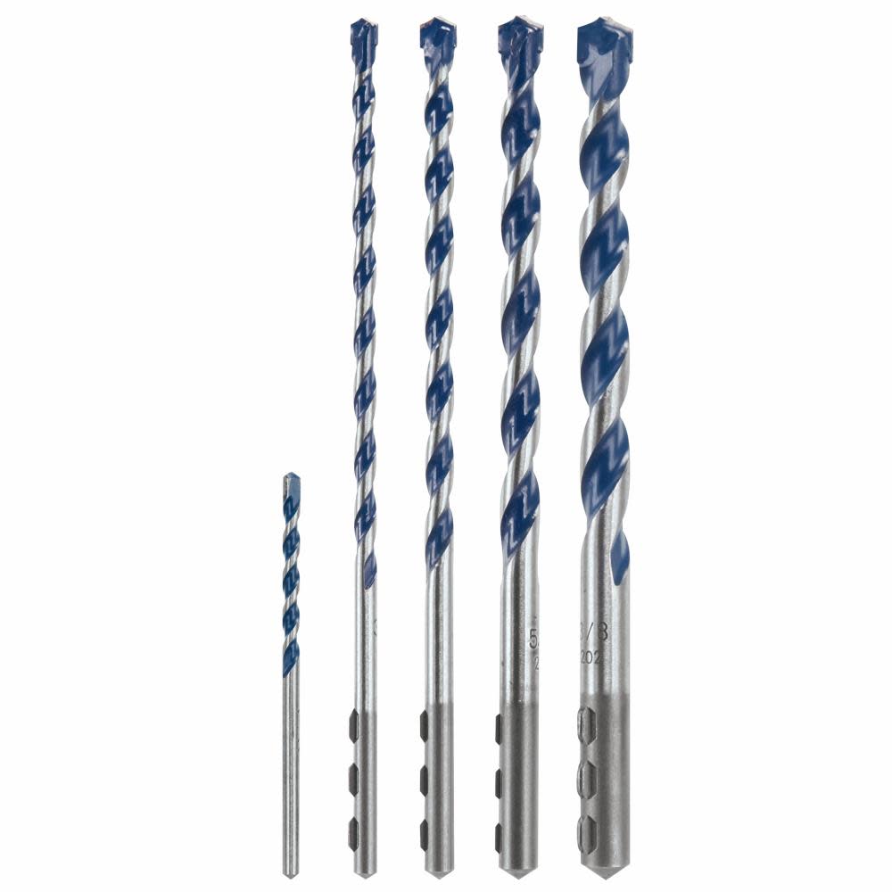 Bosch 5 pc. BlueGranite Turbo Carbide Hammer Drill Bit Set HCBG500T ...