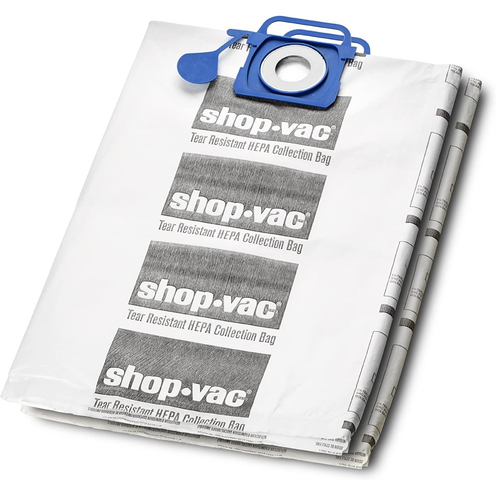 Shop Vac 12-20 Gallon Tank HEPA Dry Tear Resistant Collection Bag 2pk ...