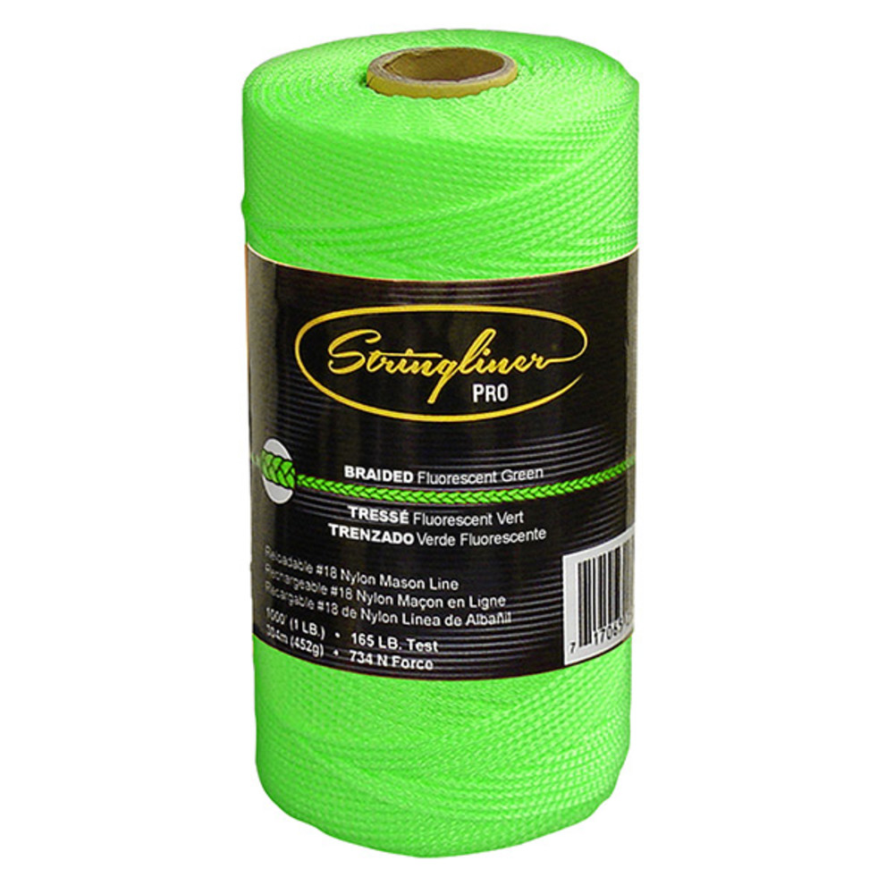 Stringliner #18 Construction Replacement Roll Braided Fluorescent Green ...