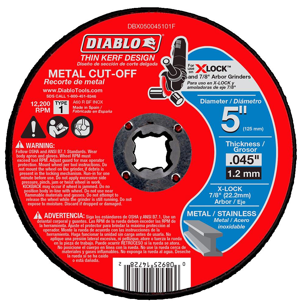 Diablo Tools 5in Thin Kerf Metal Cut-Off Disc for X-Lock and All ...