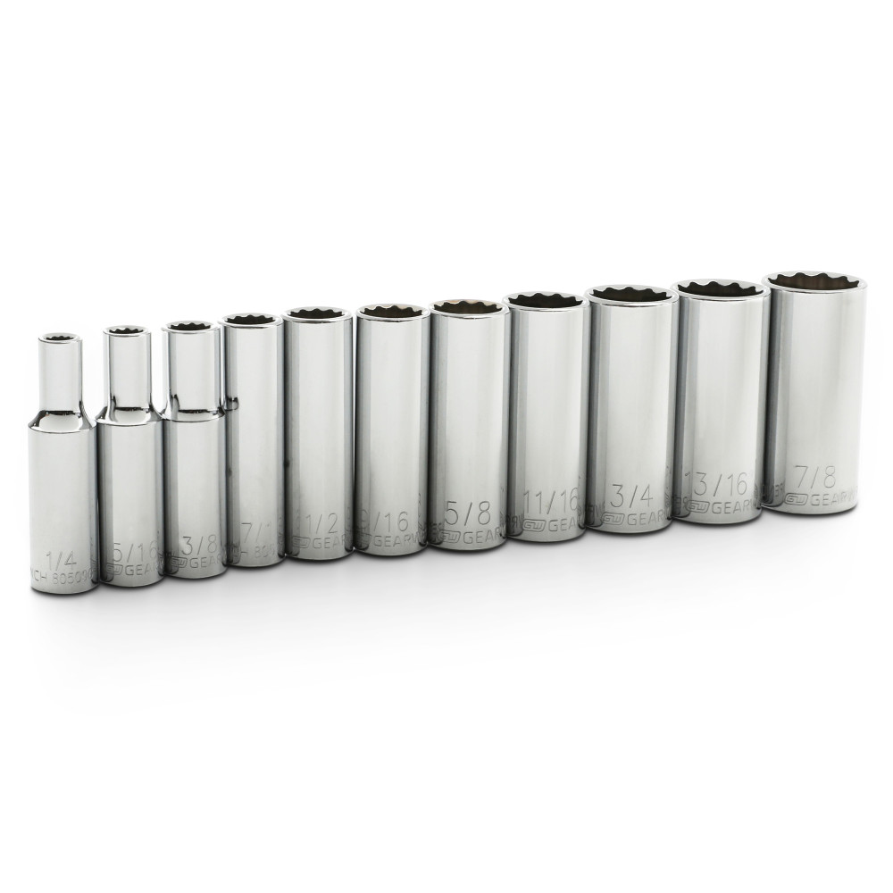 GEARWRENCH 3/8in Drive 12 Point Deep SAE Socket Set 11pc 80563 - Acme Tools