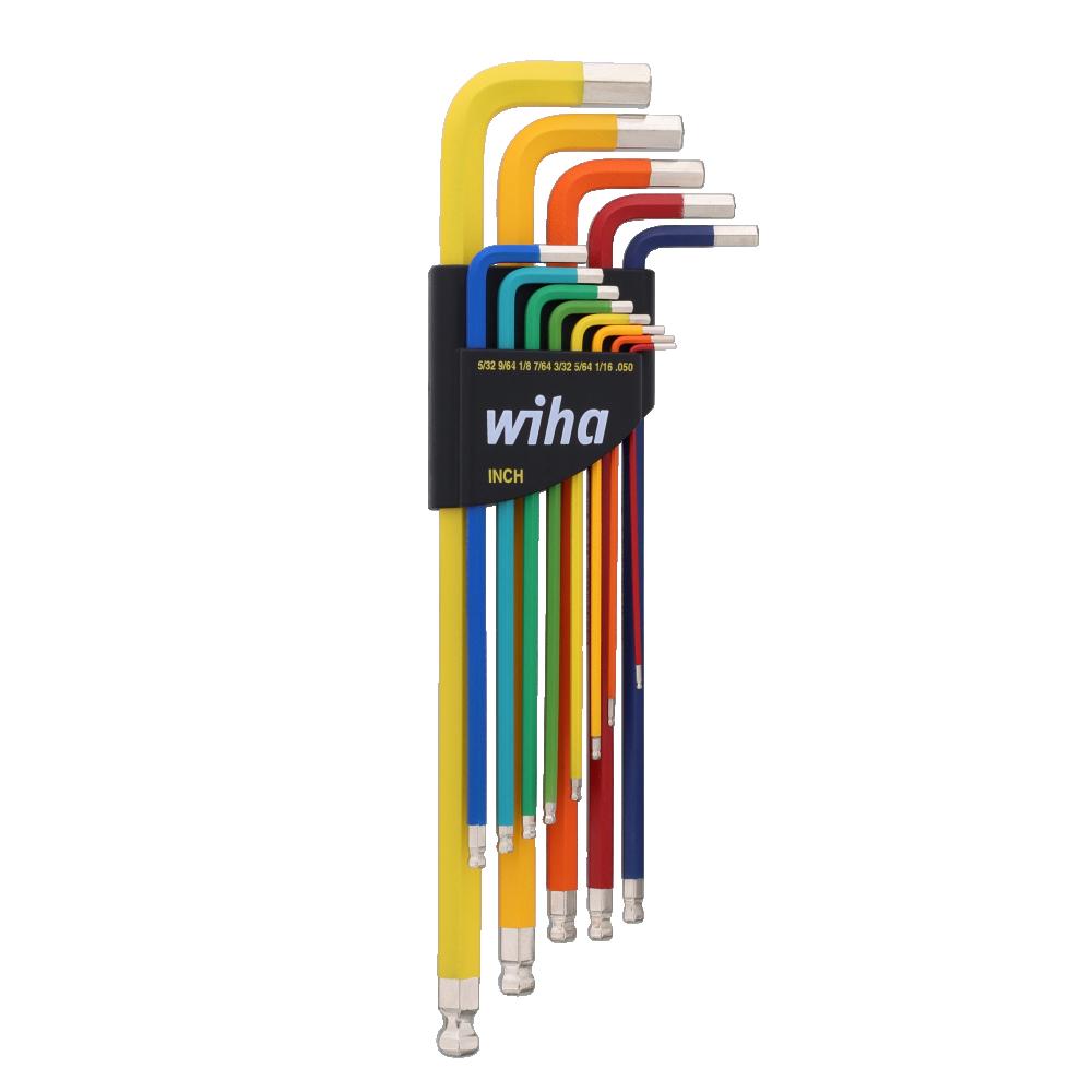 Wiha Ball End Color Coded Hex L-Key Set - Inch, 13 Piece 66981 - Acme Tools