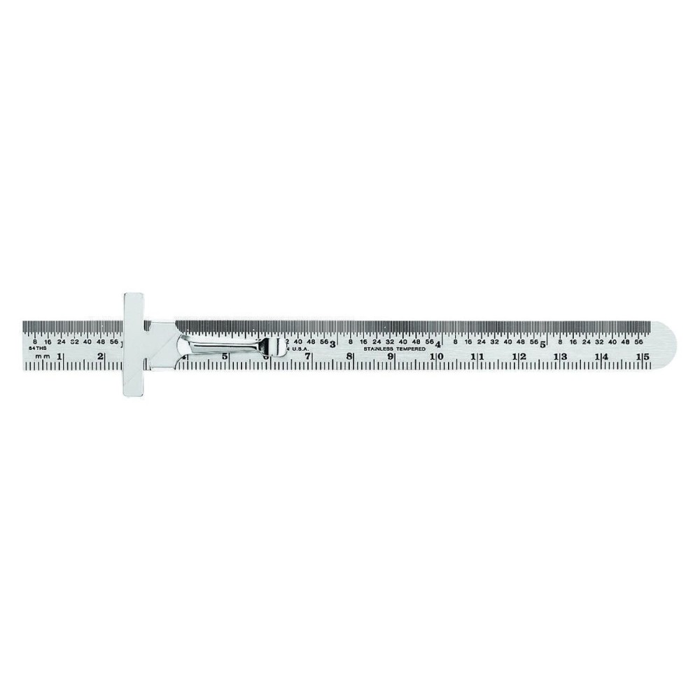 General Tools 6 Inch Precision Flexible Steel Ruler with 64th Inch ...