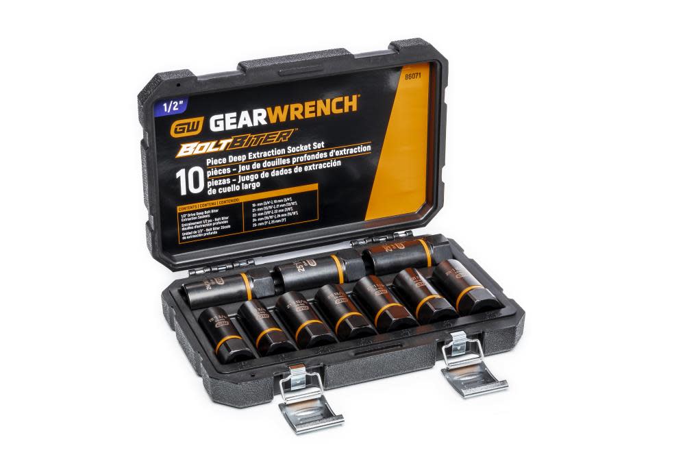 GEARWRENCH 1/2in Drive Bolt Biter Deep Extraction Socket Set 10pc 86071 ...