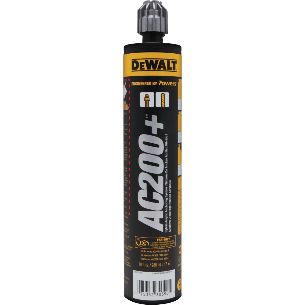 DEWALT AC200+ 9.5oz Quikshot Injection Adhesive Anchoring System ...