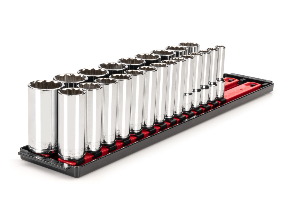 Tekton 1/2 Inch Deep 12 Point Socket Set, 23 Piece (10-32 mm) SHD92121 ...