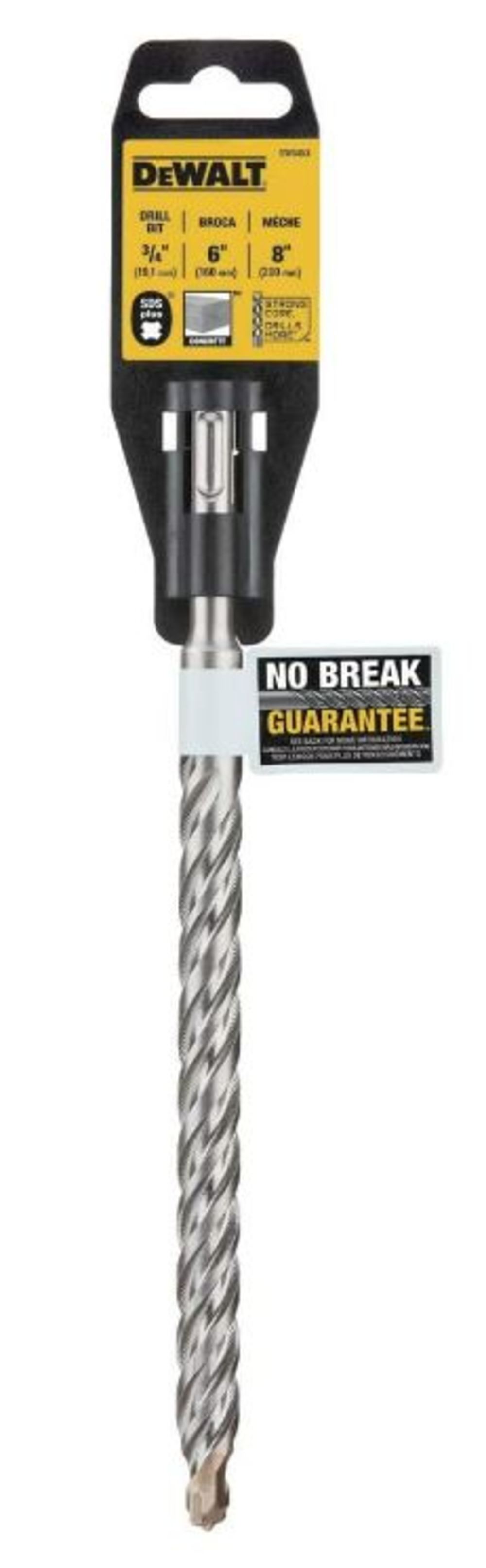 DEWALT 3/4 in x 6 in x 8 in Rock Carbide SDS Plus Hammer Drill Bit ...