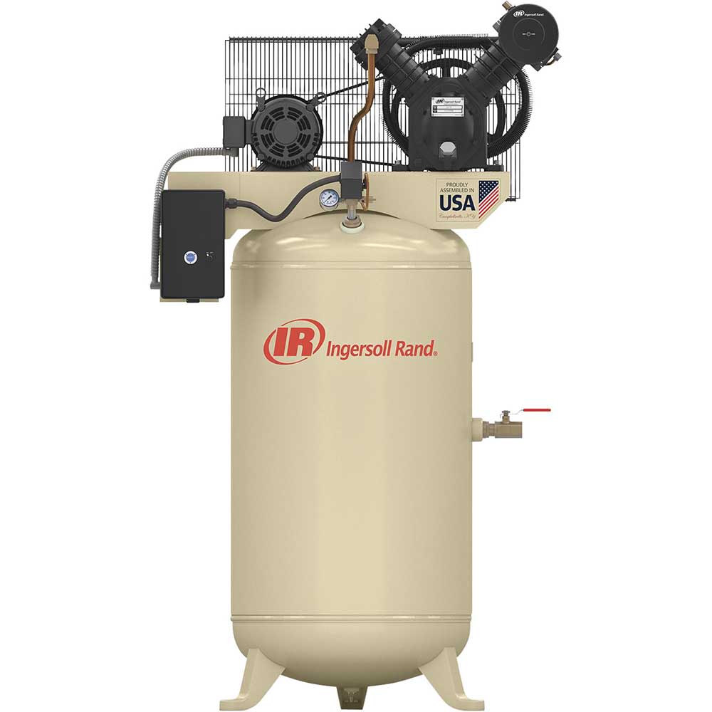 Ingersoll Rand 7.5 HP 80 gal 230 V 3 Ph Vertical Air Compressor ...