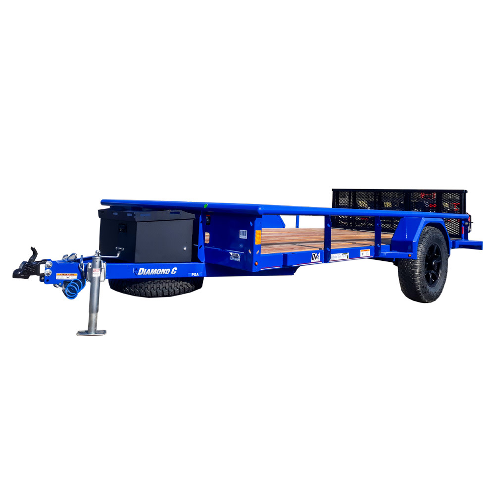 Diamond C PSA135 12 Foot Single Axle Utility Trailer, Blue, Venture ...