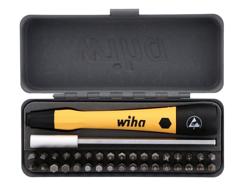 Wiha GoBox Electronics ESD Precision Micro Bit Set 36pc 75979 - Acme Tools