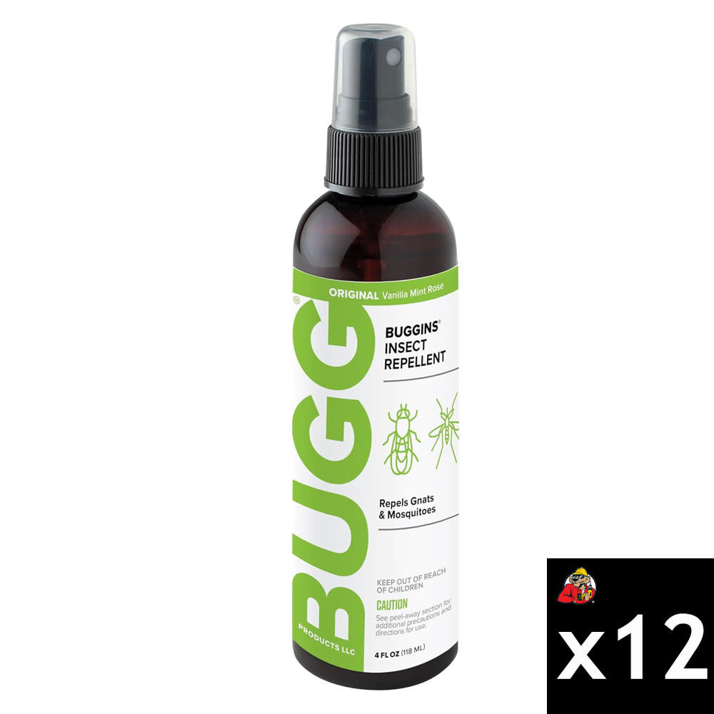 Buggins 4 Oz Pump Spray Original Gnat and Mosquito Insect Repellent, 12 ...