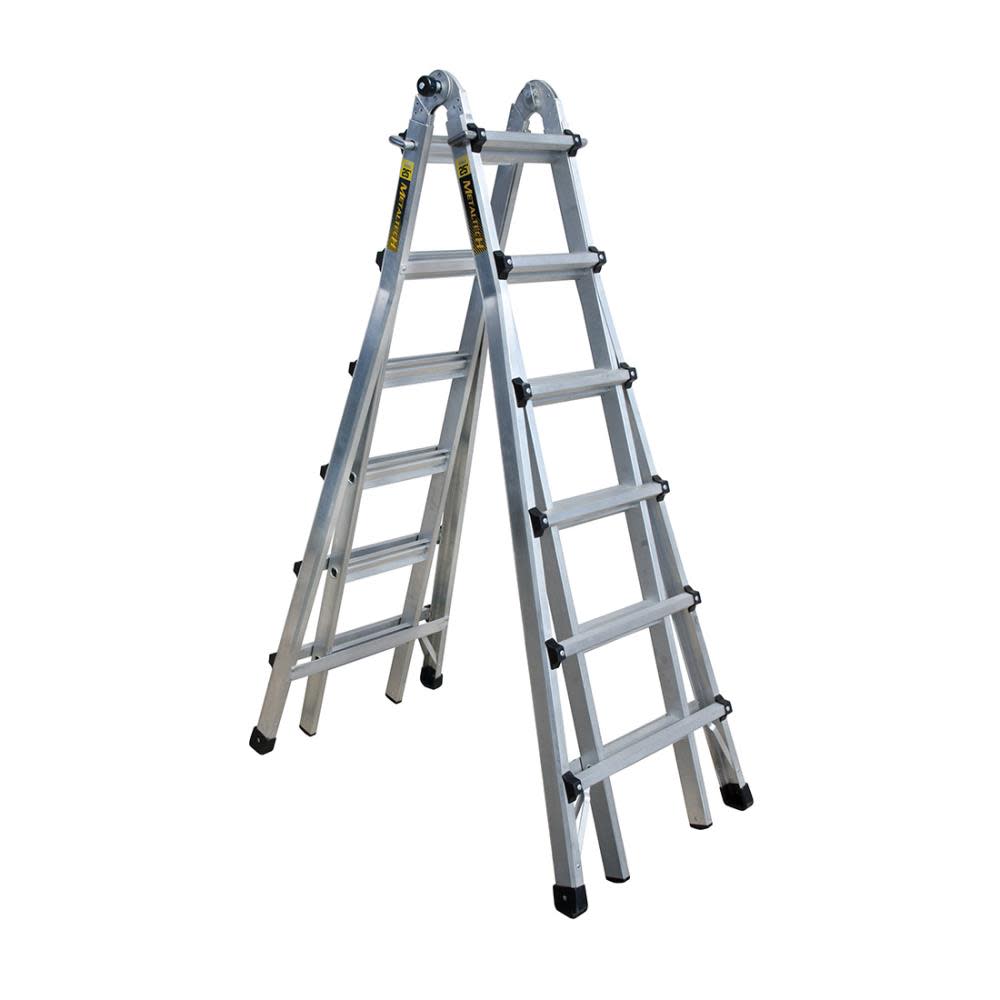 Metaltech 25ft Telescoping Multi-Position Ladder Aluminum Grade 1A E ...