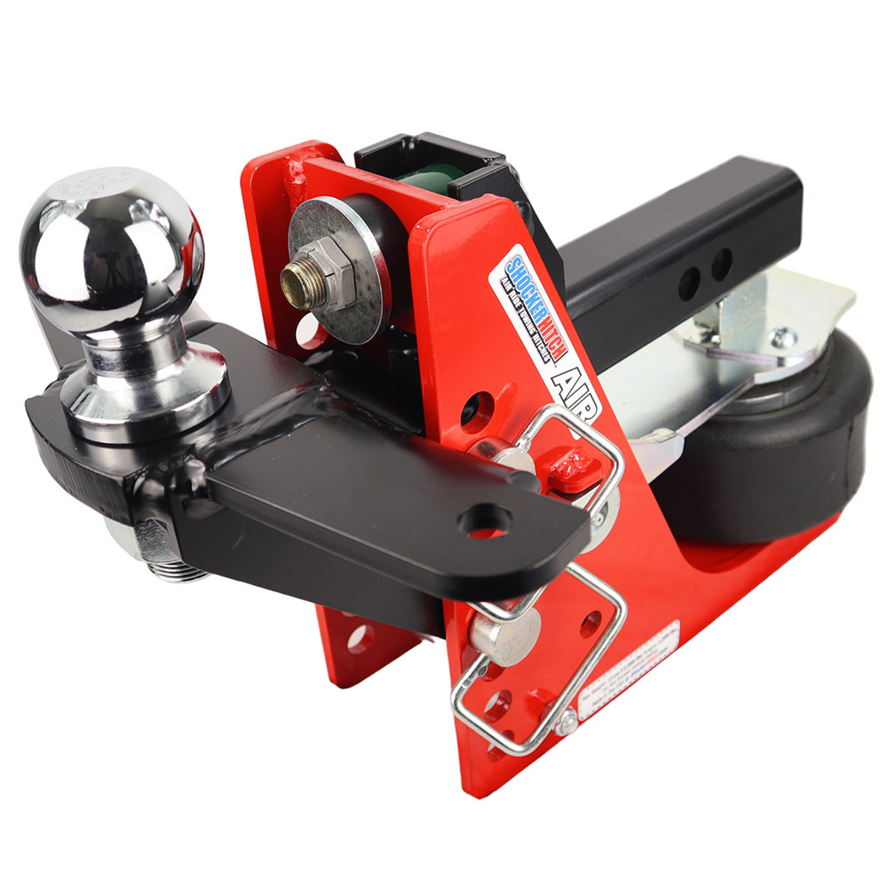 Shocker Hitch 12K 2 Inch Air Receiver Hitch & Raised Sway Bar Tab Ball ...