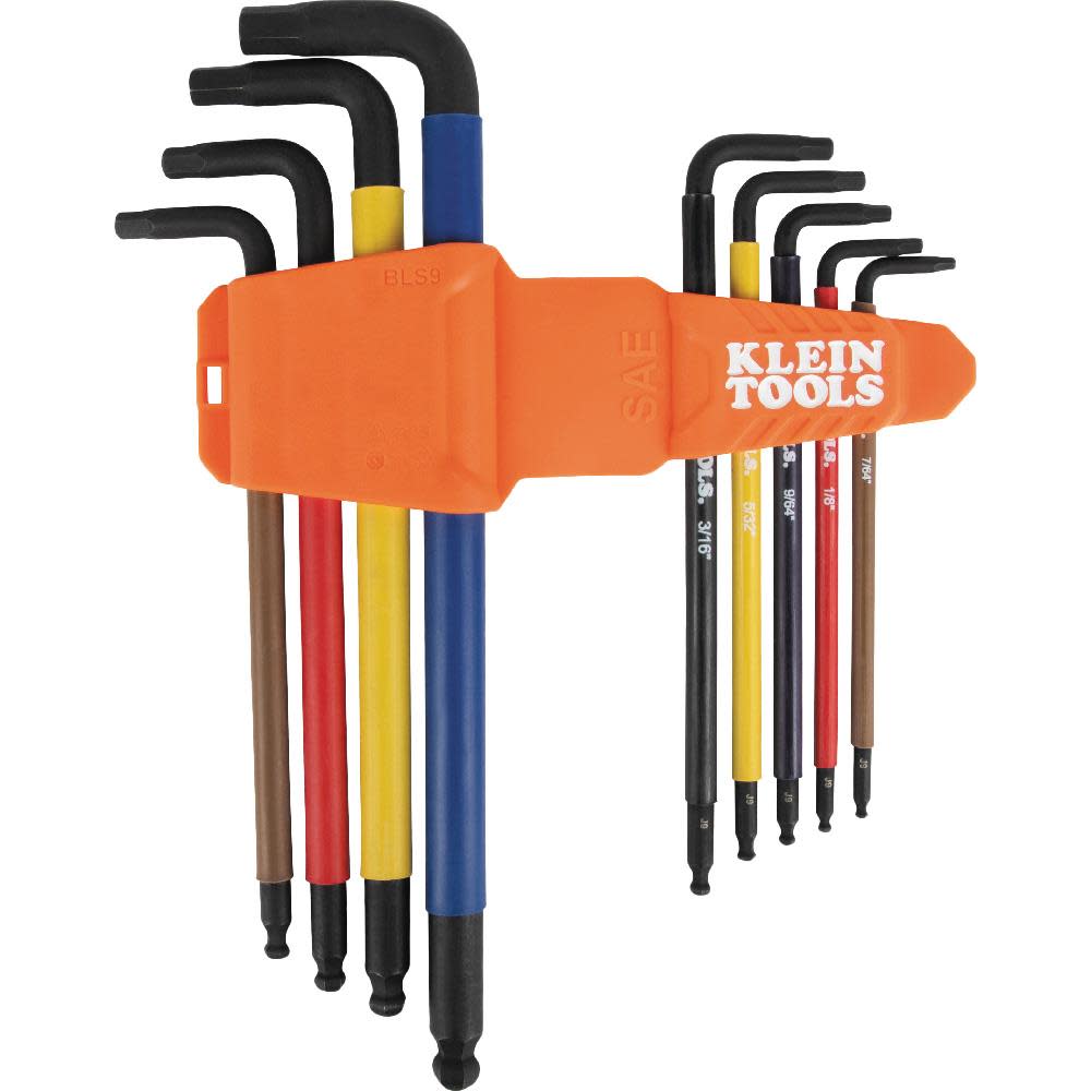 Klein Tools Color-Coded SAE Hex Key Set 9pc BLS9 - Acme Tools