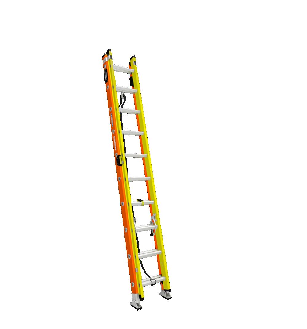 Werner Glidesafe Extension Ladder Fiberglass Tri Rung Type IA 20' T6220 ...