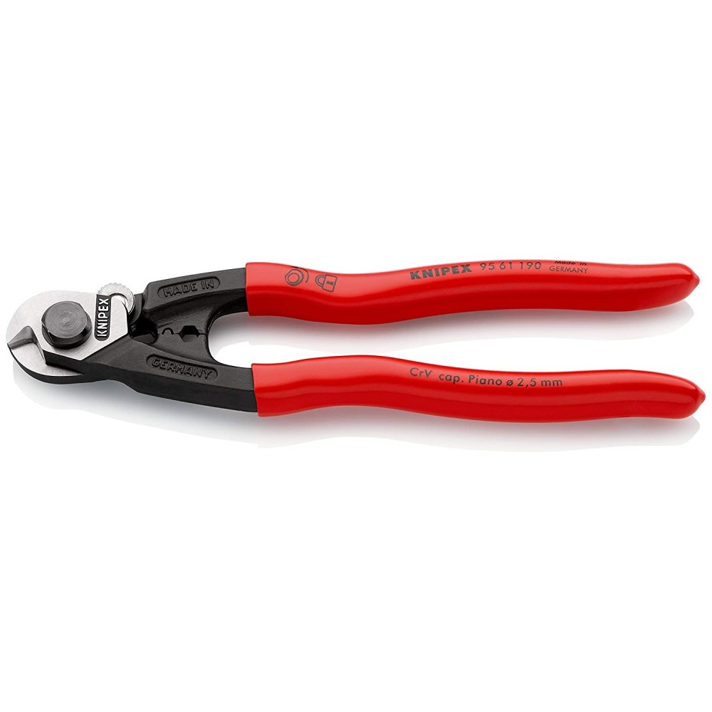 Knipex Wire Rope Cutter Forged 190mm 95 61 190 SBA - Acme Tools