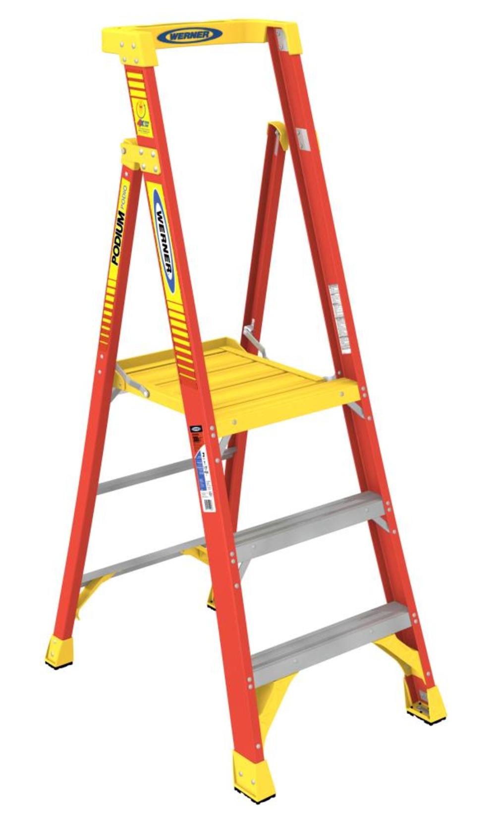 Werner Type IA 300 lb Fiberglass 3 ft Podium Ladder PD6203 - Acme Tools