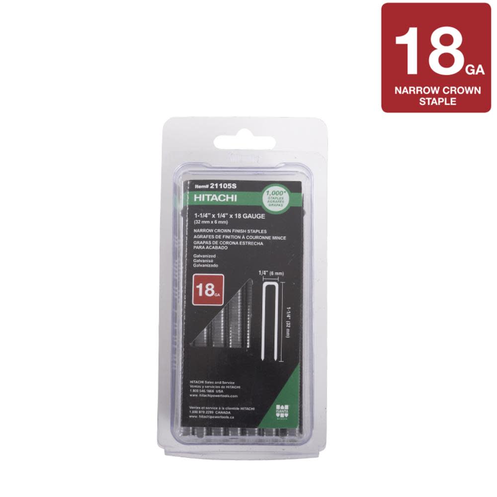 Hitachi 1-1/4-in Finishing Pneumatic Staples 21105S - Acme Tools
