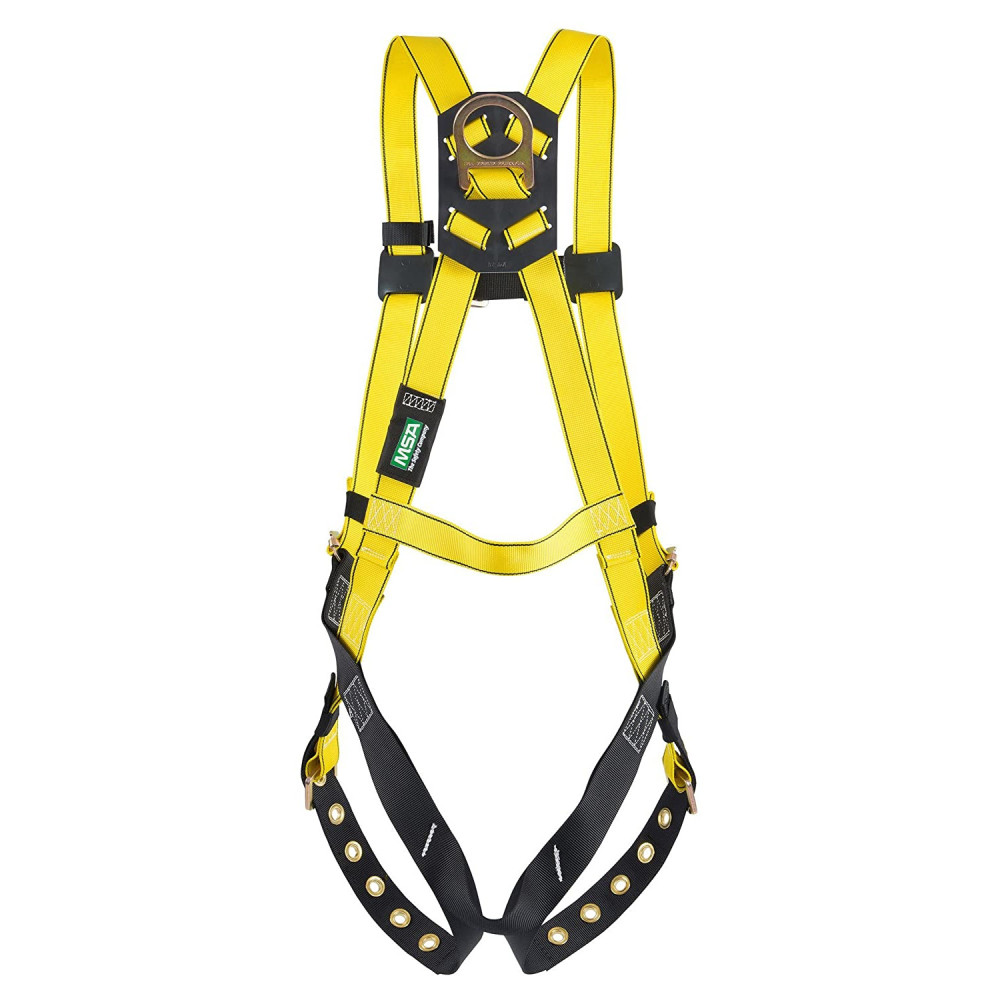 MSA Safety Works Full Body Harness with Tongue Buckle Leg Straps ...