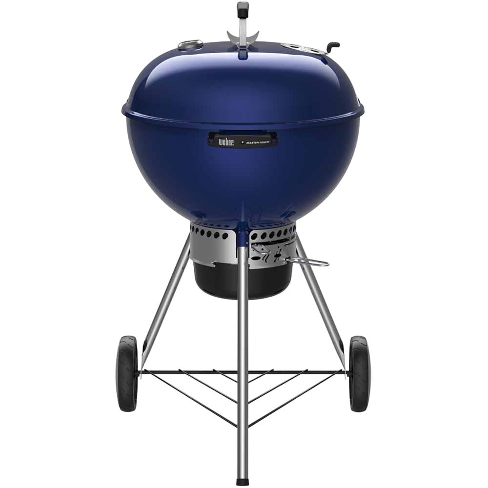 Weber Master-Touch 22 Inch Charcoal Grill with Thermometer, Deep Ocean ...