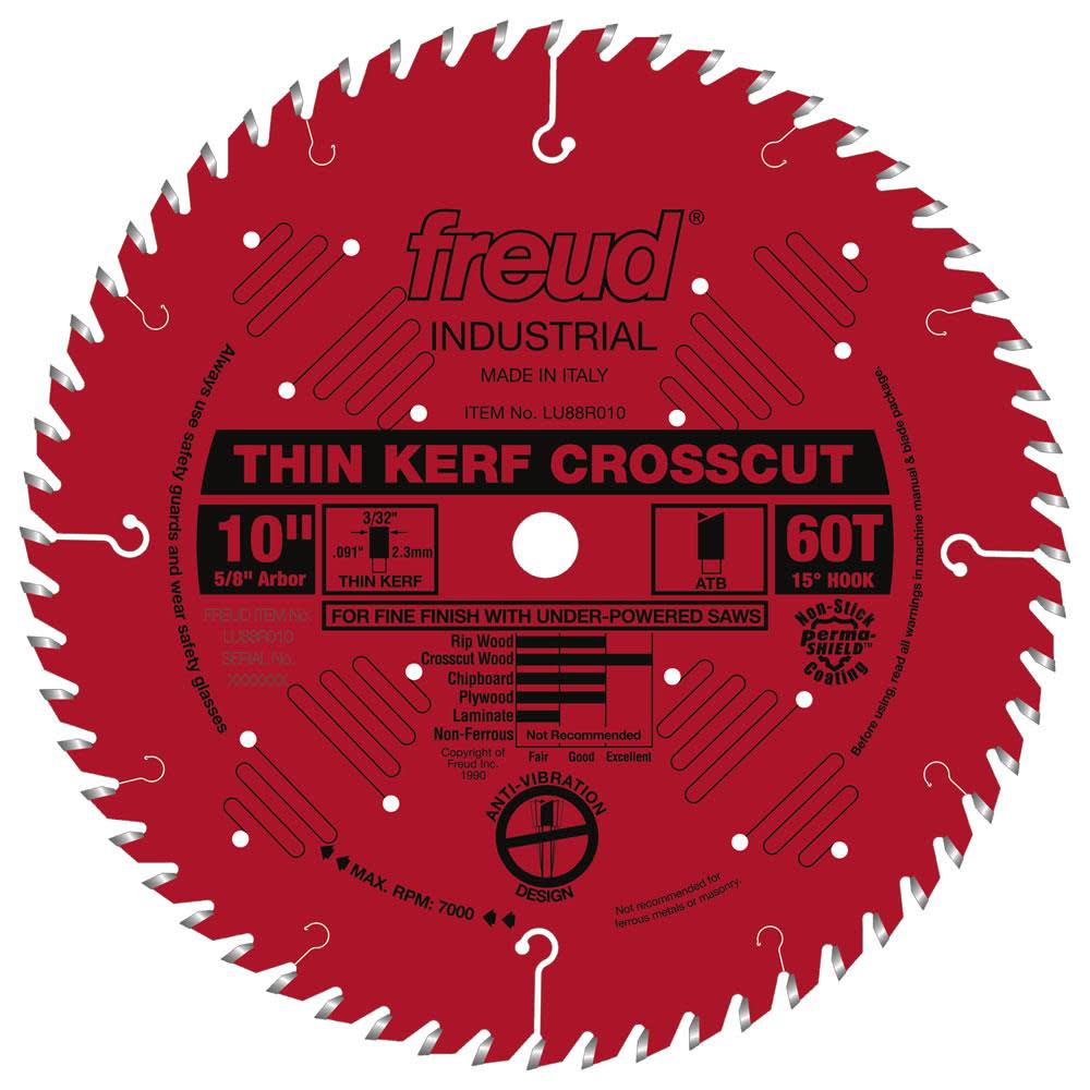 Freud 10in Thin Kerf Fine Finish Crosscut with Perma-SHIELD Coating ...