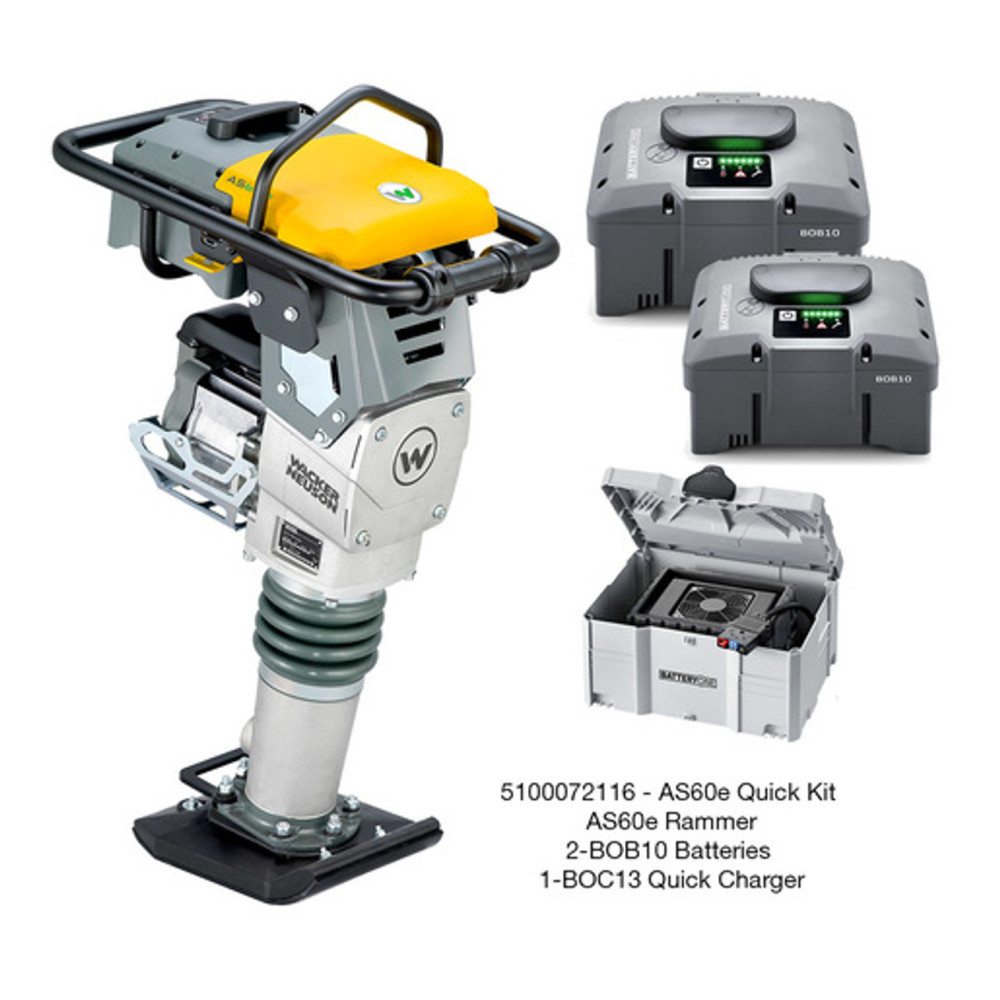 Wacker Neuson AS60e Battery Powered Rammer Quick Kit with BOC13 Charger ...